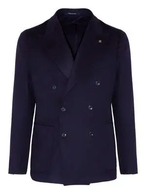 Tagliatore Tagliatore Felted-Finish Double-Breasted Blazer Black