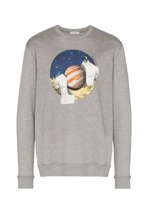 Valentino Garavani Round Neck Printed Sweater - Gray