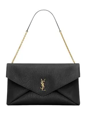 Saint Laurent Cassandre Large Envelope Pouch - Black