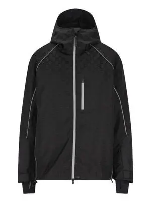 Gucci Gg Jacquard Zip-up Hooded Jacket - Black