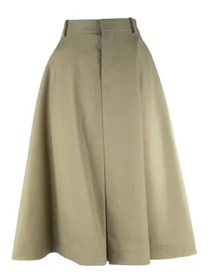 Bottega Veneta Twill A-line Skirt - Travertine