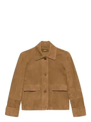 ARMA Arma Lapel Collar Leather Jacket Beige