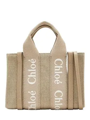 Chloé Mini Woody Shoulder Bag - Nude