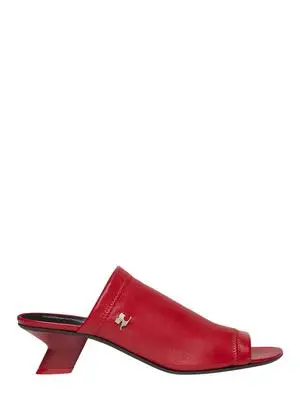 COURREGES Leather Mules - Ruby Colour