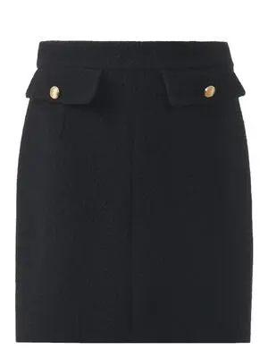 Chloé Knee-length Skirt With Gold-tone Buttoned Pockets - Black