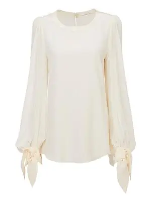 Chloé Long-sleeved Blouse With Knot Detailing - White