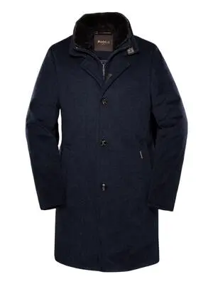 MOORER Moorer Long-Sleeved Coat With Fur Trim