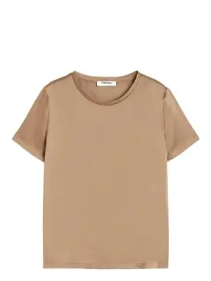 Max Mara Viscose Satin T-shirt - Camel