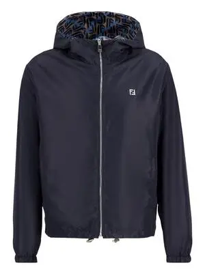 Fendi Reversible Blouson With Ff Appliqu - Gray, Blue, Black, Pigeon Gray