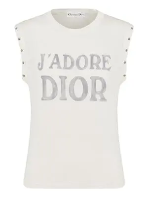 Dior J'adore Sleeveless Crewneck Tank - White