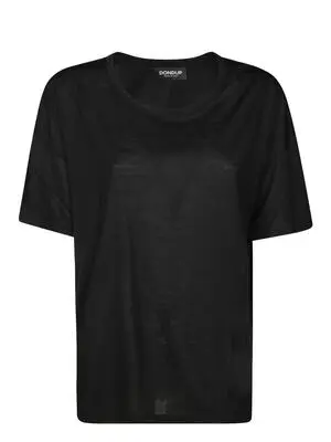 DONDUP T-shirt With Round Neck And Short Sleeves - Black