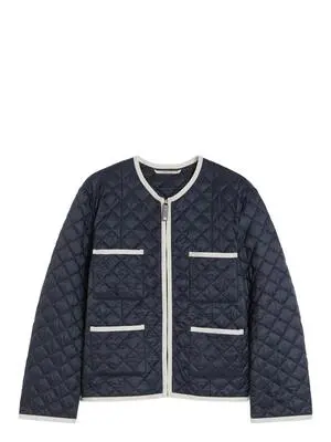 Max Mara Quilted Padded Jacket In Water-repellent Canvas - Midnight Blue