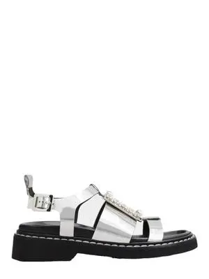 ROGER VIVIER Open-toe Sandals With Buckle Detail - Silver