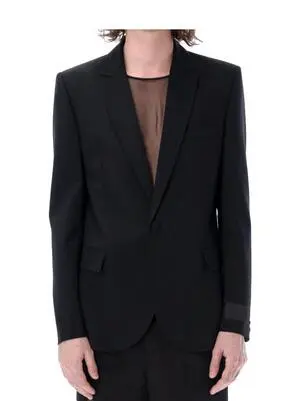 Valentino Garavani Logo Patch Single-breasted Tailored Blazer - Black
