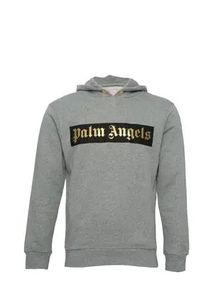 Palm Angels Logo Hooded Sweater - Gray