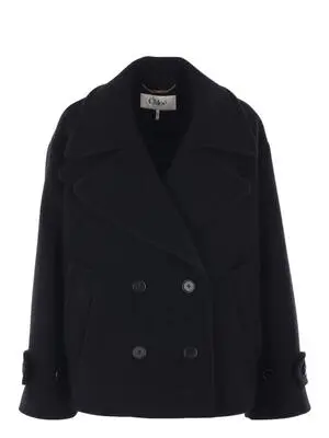 Chloé Double-breasted Buttoned Coat - Black