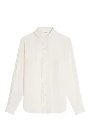Celine Silk Crepe Loose Shirt - Ivory