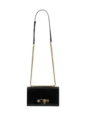 Alexander McQueen Jewelled Satchel Crossbody Bag - Black
