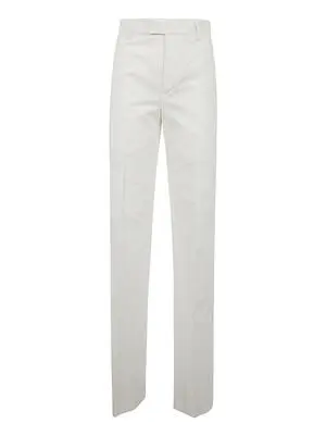 ANN DEMEULEMEESTER Belt Ring Pleated Casual Pants - White