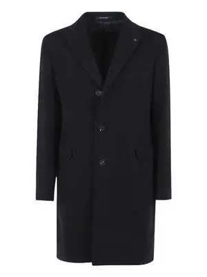 Tagliatore Single-breasted Brooch Detail Coat - Black