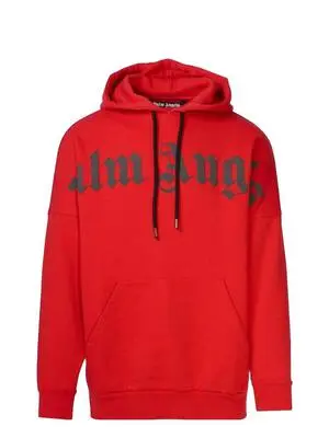 Palm Angels Logo Print Hoodie - Red