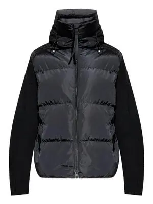 Canada Goose Hybridge Grove Hooded Puffer With Ribbed Knit Sleeves - Black