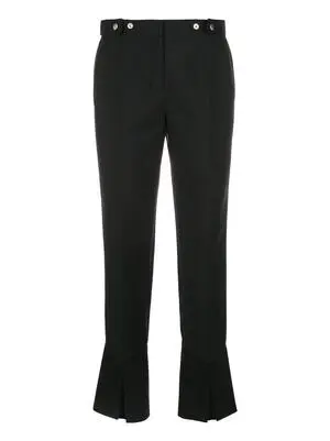Givenchy High-waisted Tailored Trousers With Front Slit And Horn Trouser Leg - Black