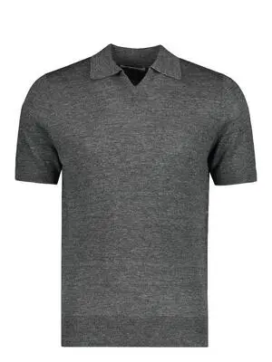 Brunello Cucinelli V-neck Polo Shirt Dark Gray