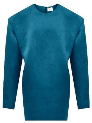 Saint Laurent Saint Laurent Crewneck Long-Sleeved Dress Azure