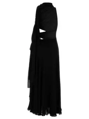 Alaïa Sleeveless Asymmetrical Bow Dress - Black