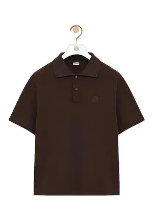 Loewe Embroidered Short-sleeved Polo Shirt - Black
