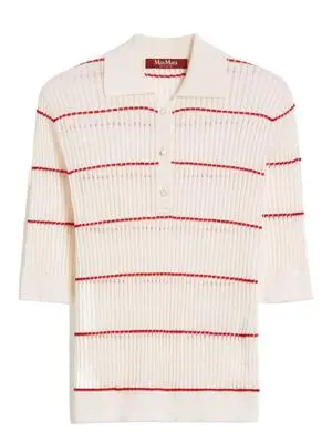 Max Mara Max Mara Ribbed Knit Polo Shirt White