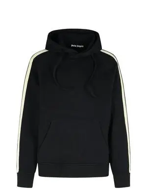 Palm Angels Curved Logo Hoodie - Black