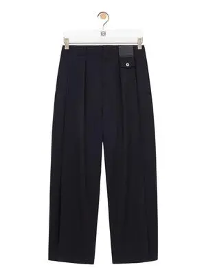 Loewe Straight Leg Pleated Trousers - Deep Navy Blue