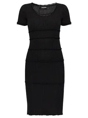 Dsquared2 Short-sleeved Ribbed Midi Dress - Black