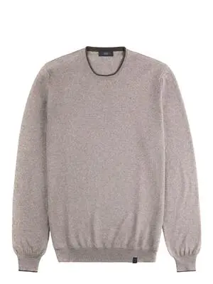 FAY Elbow-patch Crewneck Jumper - Light Brown