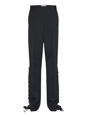 JEAN PAUL GAULTIER Mid-rise Lace-up Trousers - Black