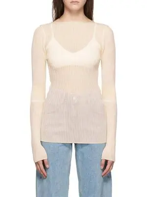 LOW CLASSIC Boat-neck Knitted Jumper - Nude