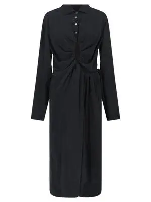 MAISON MARGIELA Draped Knot Detail Shirt Dress - Black