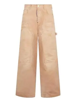 Dsquared2 Garment Dyed Baggy Carpenter Jeans - Light Brown