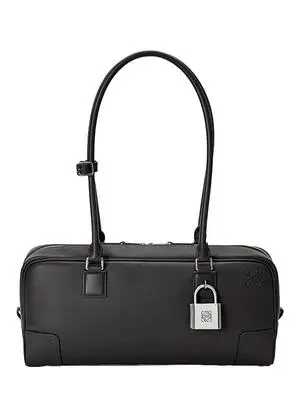 Loewe Amazona 31 Cropped Bag In Shiny Calfskin - Black