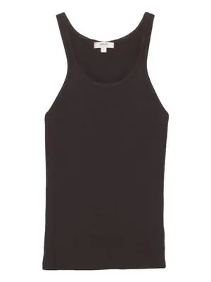 AGOLDE Sleeveless Ribbed Knit Tank Top - Black