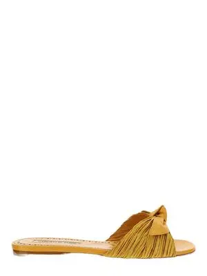 Manolo Blahnik Bow Detail Leather Sandals - Brown