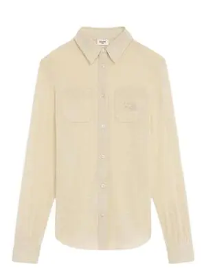 Celine Wool And Cashmere Blend Carriage Pattern Shirt - Nude