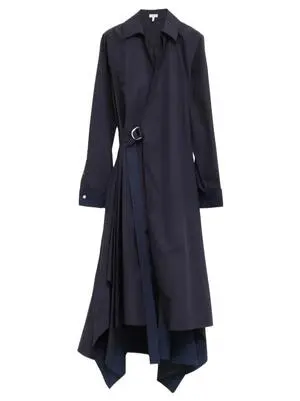 Loewe Loewe Layered Belted Midi Dress With Contrasting Panels Black