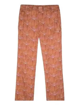 Dries Van Noten Printed Elastic Waist Trousers - Pink