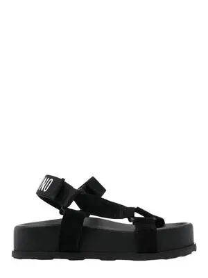 Moschino Open-toe Sandals With Touch-strap Fastening - Black