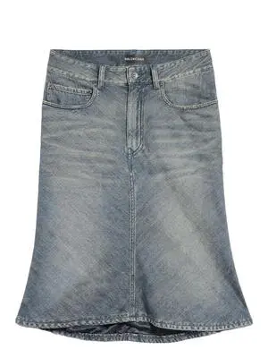 Balenciaga Godet Mini Skirt - Blue