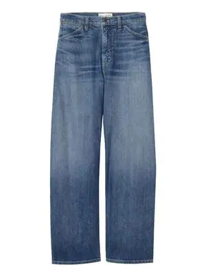 NILI LOTAN Belt-lined Denim Trousers - Blue