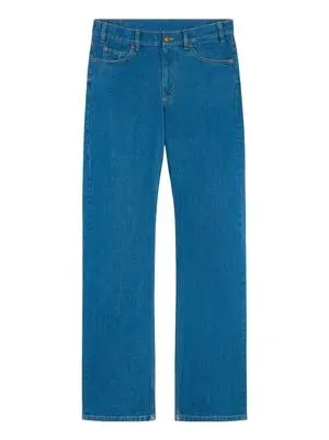 Celine Flared Jeans In Cotton Denim - Blue